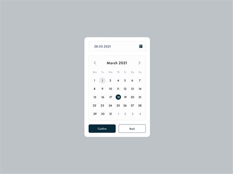 Date Picker Daily UI By Kyrylo Moiseiev On Dribbble