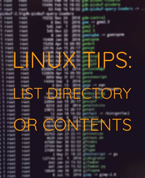 Linux Tips List Directory Or Directory Contents Tiger Computing