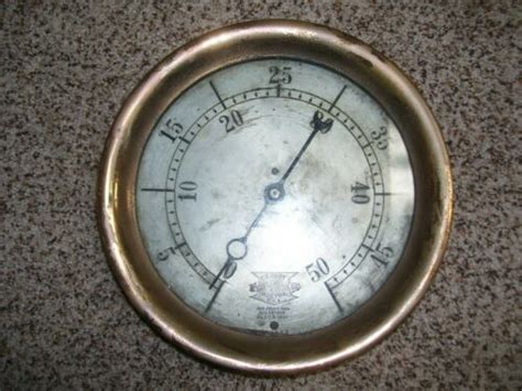 Very Nice Antique Crosby Boston Massachusetts Brass Steam Pressure