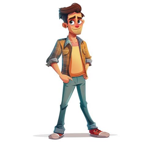 2d Cartoon Pretty Man Of A 2d Cartoon Character Full Body Premium Ai Generated Image