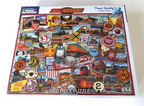 White Mountain Jigsaw Puzzle All Aboard 1000 Pc 24x30 Pre Owned For