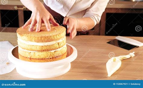 Cake Shop Business Pastry Chef Assembling Cake Stock Video Video Of