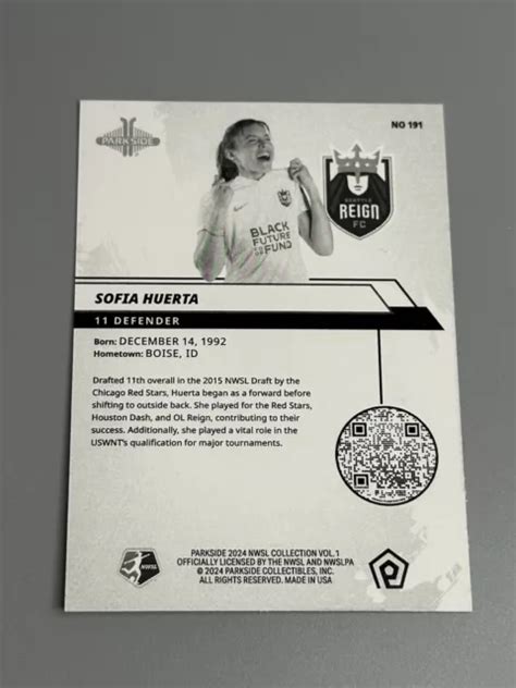 Sofia Huerta 2024 Parkside Nwsl Vol 1 Bianco E Nero Parallelo 191