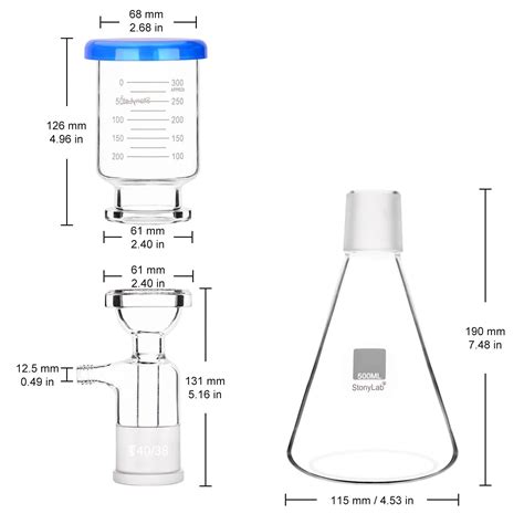 Borosilicate Glass Vacuum Filtration Assembly Filter Kit Stonylab