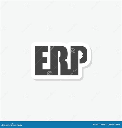 Erp Logo Sticker Isolated On White Background Stock Vector