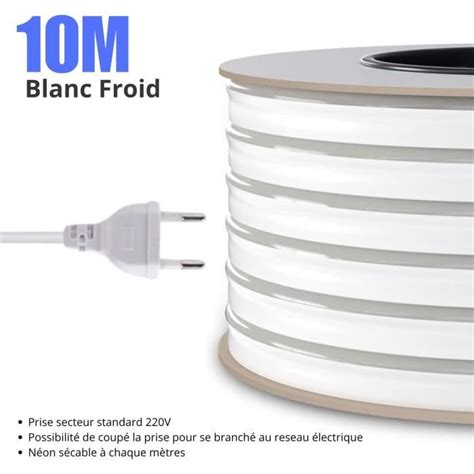 Ridgetube Kit Ruban Led Néon Mètres Blanc Froid V Bandeau