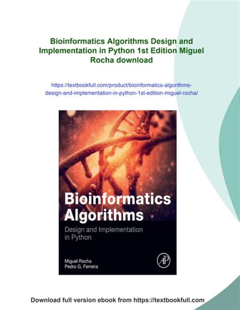 Bioinformatics Algorithms Design And Implementation In Python 1st