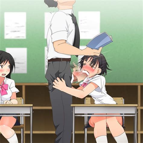 Original Character Ti Jiyuugyou Manga Boy Girls Girls Big Penis Black Hair Brown Eyes Cheek
