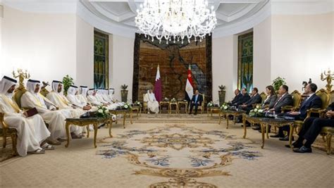 السيسي يقيم مأدبة غداء تكريمًا لـ أمير قطر والوفد المرافق له