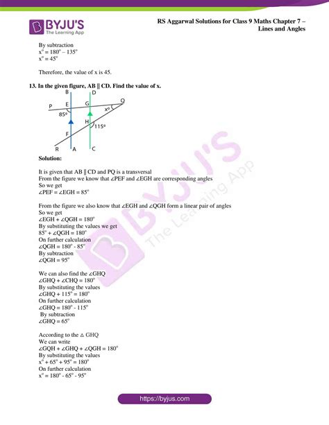 Get Rs Aggarwal Solutions For Class 9 Chapter 7 Lines And Angles