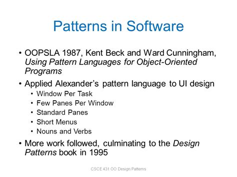 Csce 431 Object Oriented Design Patterns Ppt Download