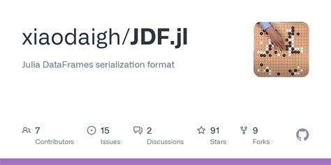 Github Xiaodaigh Jdf Jl Julia Dataframes Serialization Format