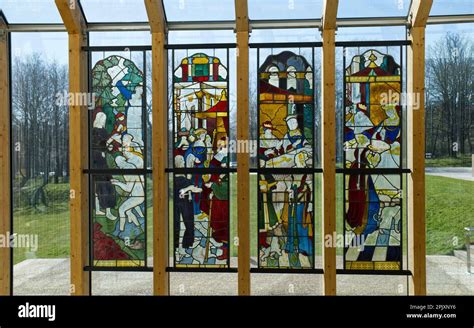 Stained Glass Window Display In The Burrell Collectionpollok Country Park Glasgowscotlanduk