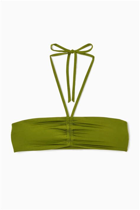 Cos Halterneck Bandeau Bikini Top In Green Endource