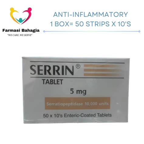 Exp 112026 Serrin Tablet 5mg 50 Strips X 10 Tablets Shopee