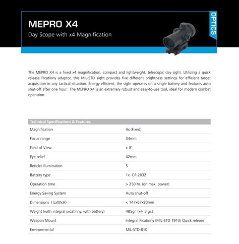 Mepro X4 Ss109 4x34 556 762 V2 Reticle Scope Ml 80400001 Earms Mepro X4 Ss109 4x34 556 762 V2 Reticle Scope Ml 80400001 Earms