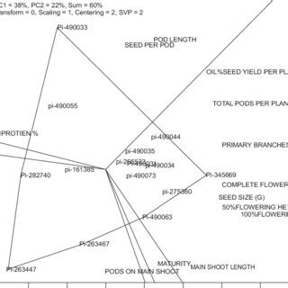 Polygon View Of The Genotype By Trait Biplot Of Group B Accessions