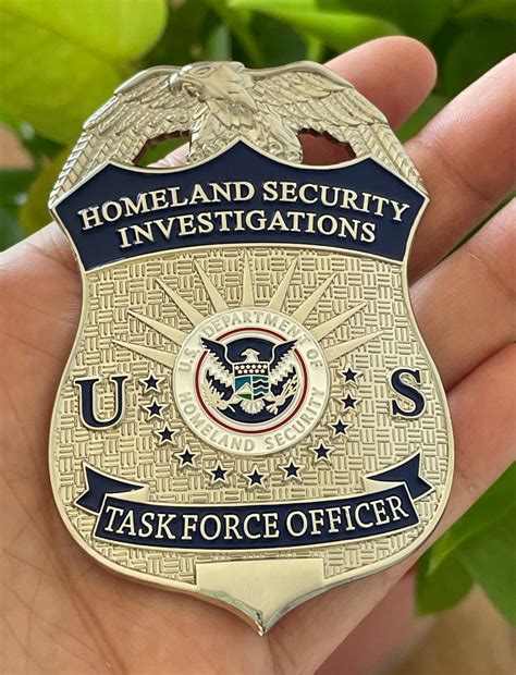 Us Hsi Tfo Task Force Officer Badge Homeland Security Investigations R Coin Souvenir