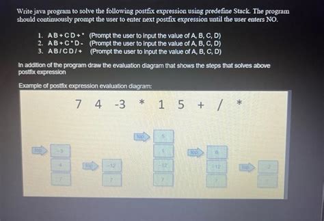 Solved Write Java Program To Solve The Following Postfix