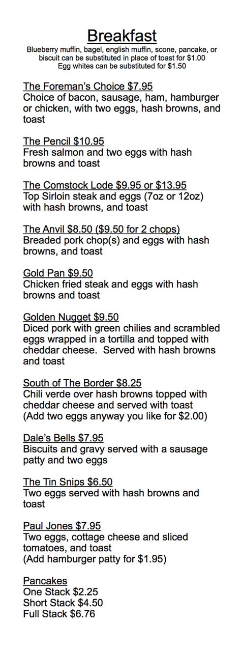 Midvale Mining Cafe Menu Slc Menu