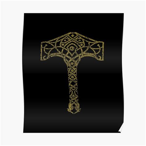 Gow R Mjolnir Rune Poster For Sale By Huckblade Redbubble