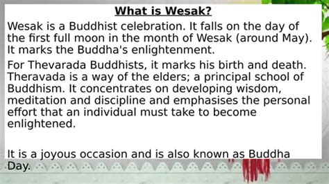 Wesak Teaching Resources