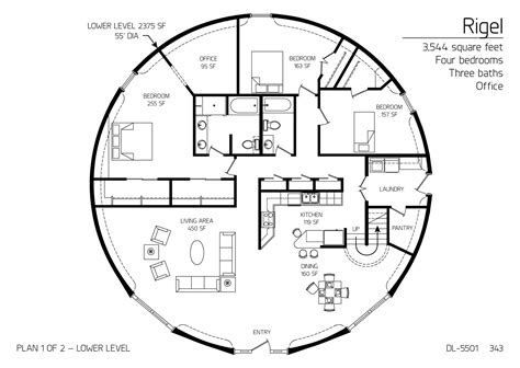 Image Rigel Main Level Of A 55 Diameter 3 544 SF Four Bedroom