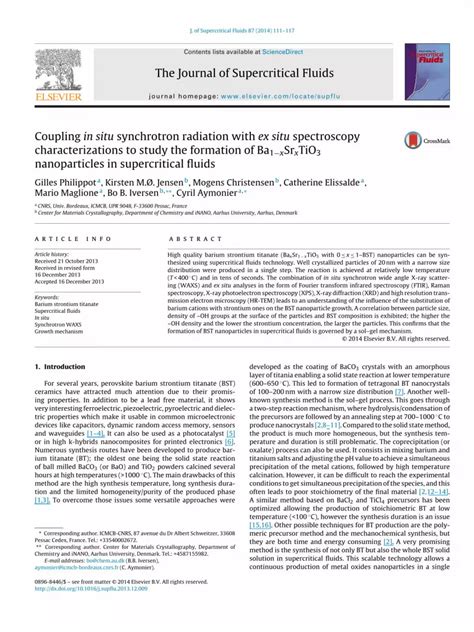 Pdf Coupling In Situ Synchrotron Radiation With Ex Situ Spectroscopy