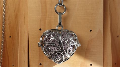Heart Aroma Keychain Essential Oil Diffuser Silver Plated Copper Etsy
