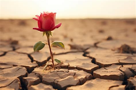 Premium AI Image Survival Blossom Rose In DroughtProne Soil