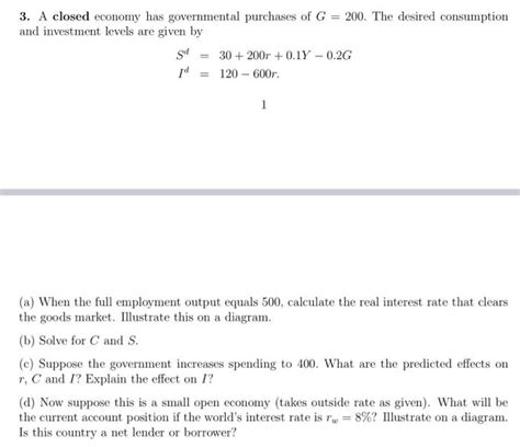 3 A Closed Economy Has Governmental Purchases Of