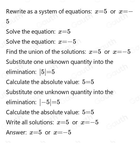 Solved Solve For X X 5 If There Is More Than One Solution Separate