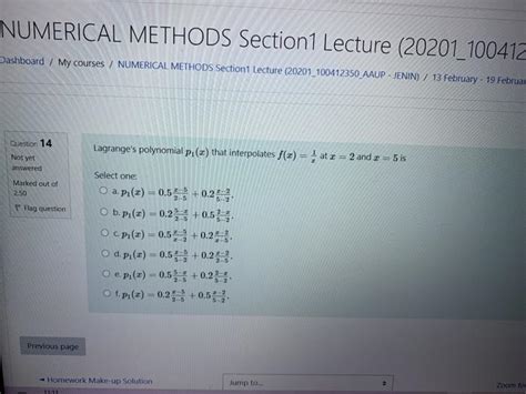 Solved Numerical Methods Section1 Lecture 20201100412