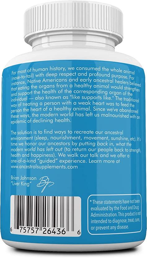 Ancestral Supplements Beef Lung With Liver 180 Capsules For Lung And Respiratory Health Buy