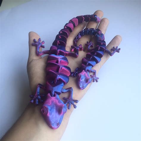 Articulated Lizard Fidget Toy 3d Printed Regular And Large Sizes Etsy