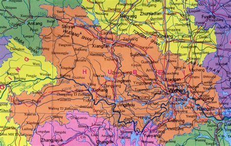 Carte De La Province Du Hubei Chine