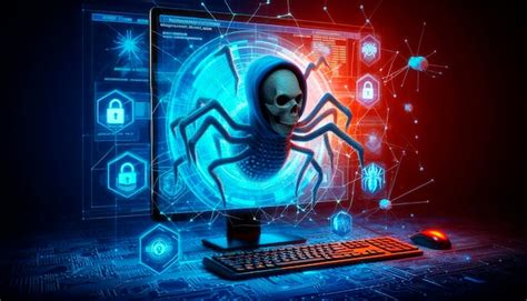 A Spider Web With A Spider On The Screen Premium Ai Generated Image