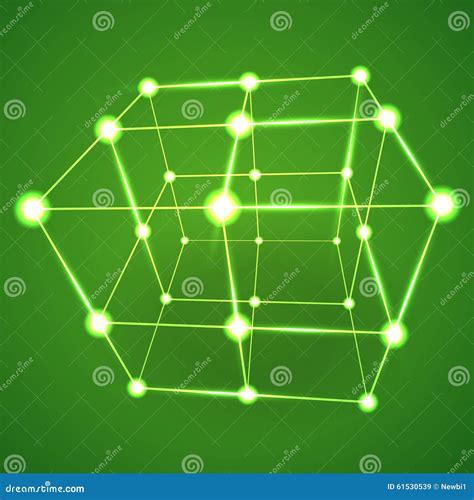 Wireframe Mesh Cube Connected Dots And Lines Stock Vector Illustration Of Polygon Form 61530539