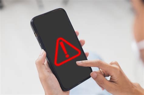 Premium Photo Woman Using Smartphone With Notification Error Warning