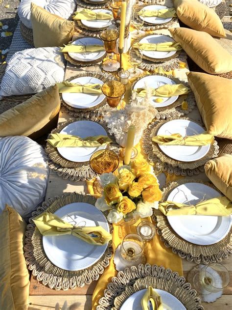 Yellow Picnic Decorations And Bridal Shower Theme