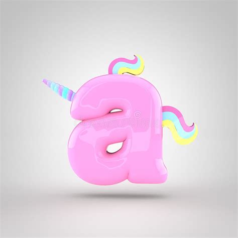 Lettre Minuscule Mignonne De La Lettre A De Rose De Licorne