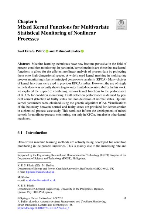 pdf mixed kernel functions for multivariate statistical monitoring of