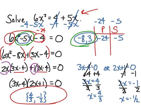 Solving Quadratic Equations By Factoring Math Showme