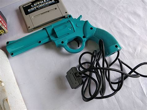 Lethal Enforcers And Gun Controller Model 510 Super Famicom Game Boxed Hakushin Retro Game Shop