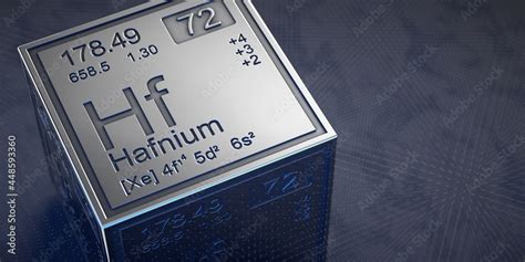 Hafnium Element 72 Of The Periodic Table Of Chemical Elements Stock