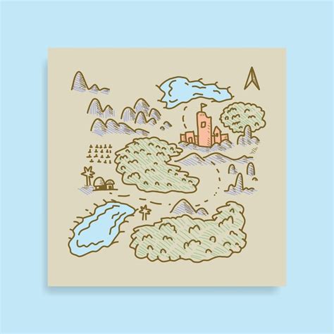 Premium Vector Hand Drawn Island Map