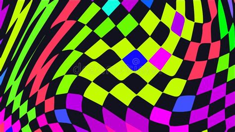 Distorted Twisted Checkered Background Trippy Strip Psychedelic