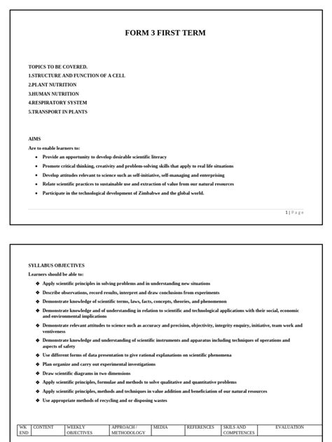 F3 Combined Science 2024 Schemes Pdf Methodology Scientific Method
