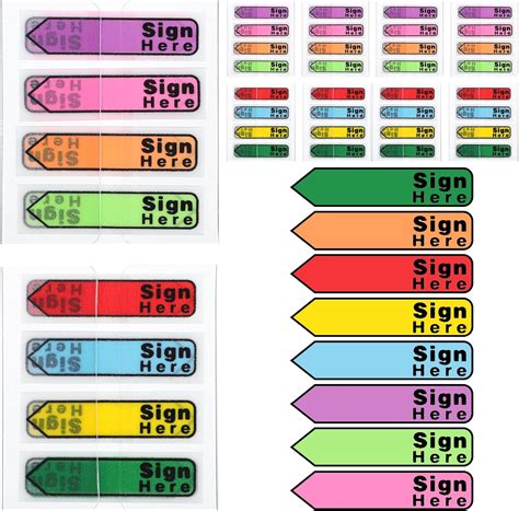1000 Pcs 10 Packs Sign Here Stickers Sign Here Tabs Sign