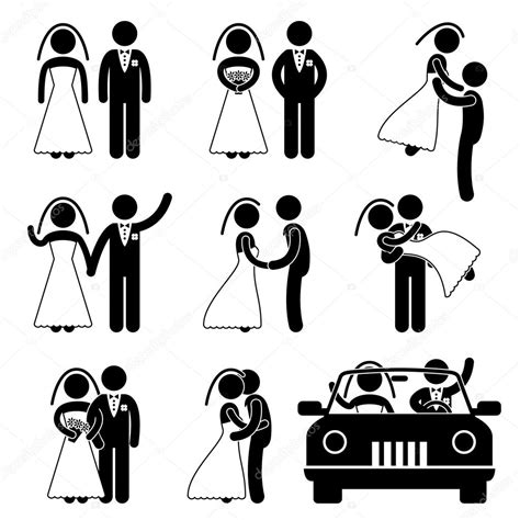 Wedding Bride Bridegroom Married Marry Marriage — Stock Vector © Leremy